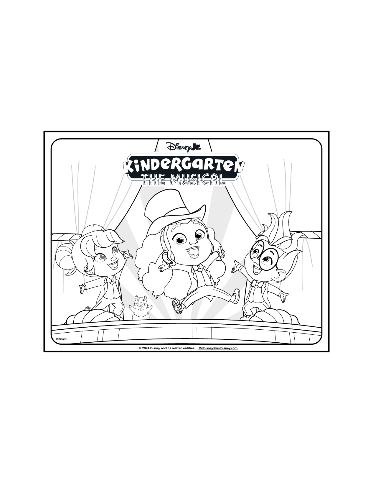 GoNoodle Kindergarten: The Musical on Stage Coloring Activity