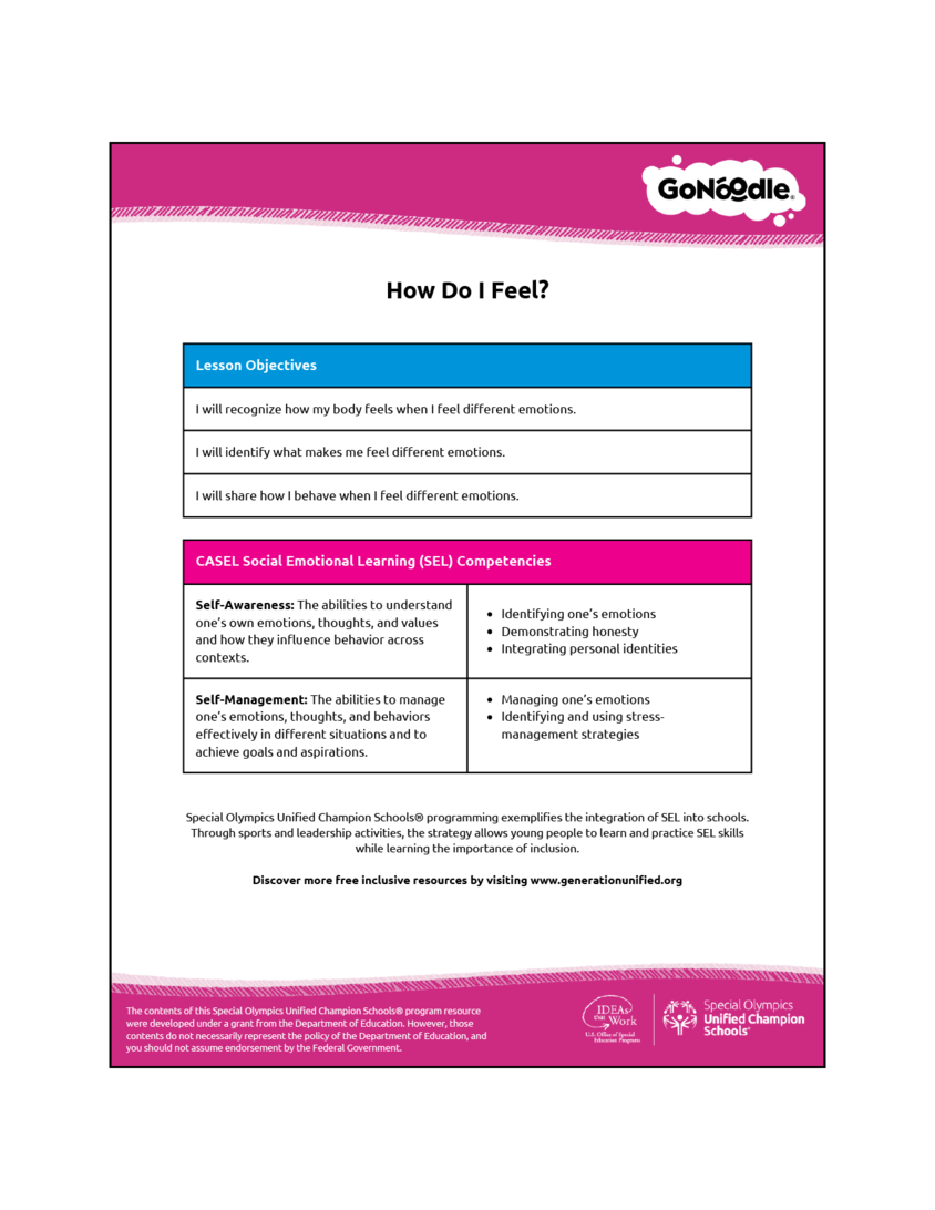 GoNoodle How Do I Feel? Lesson