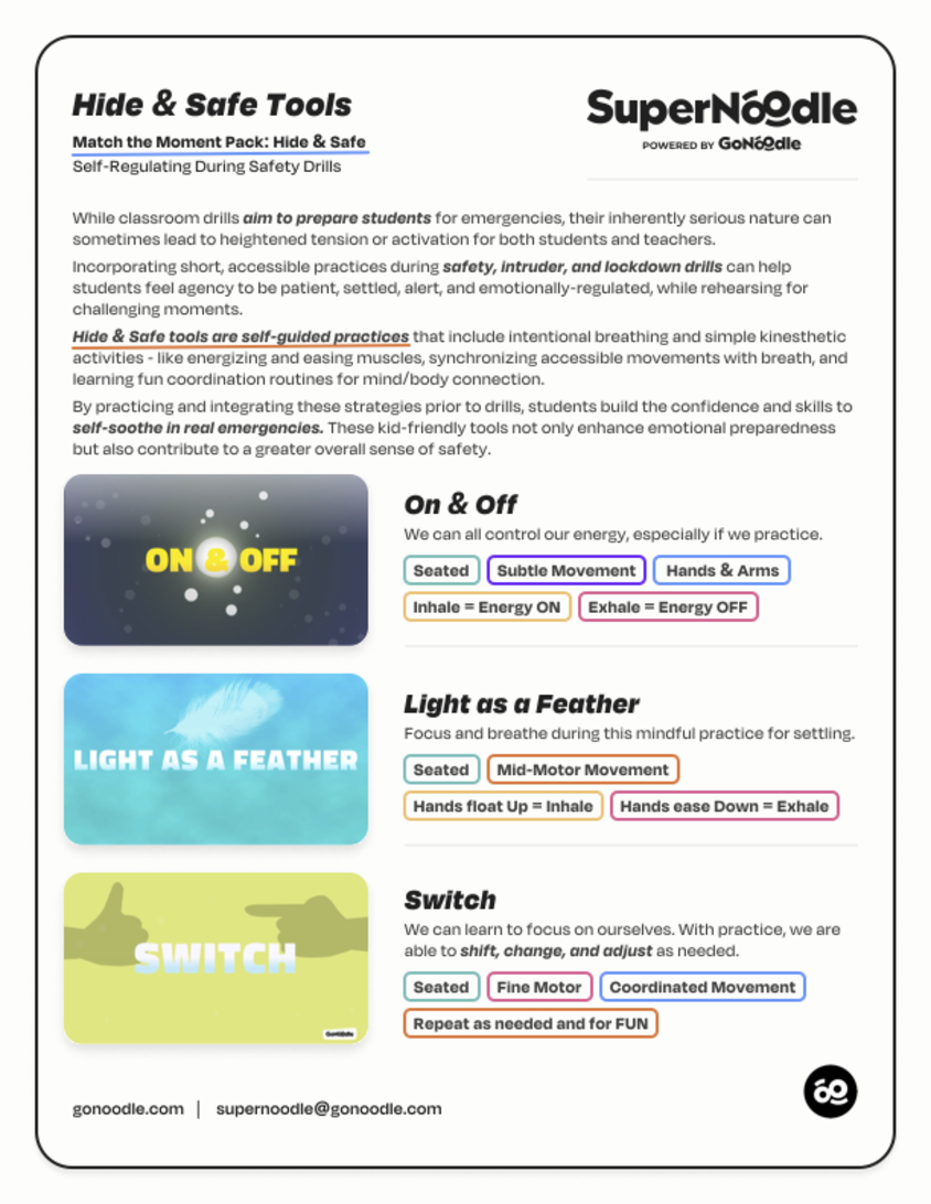 GoNoodle Hide & Safe - Match the Moment