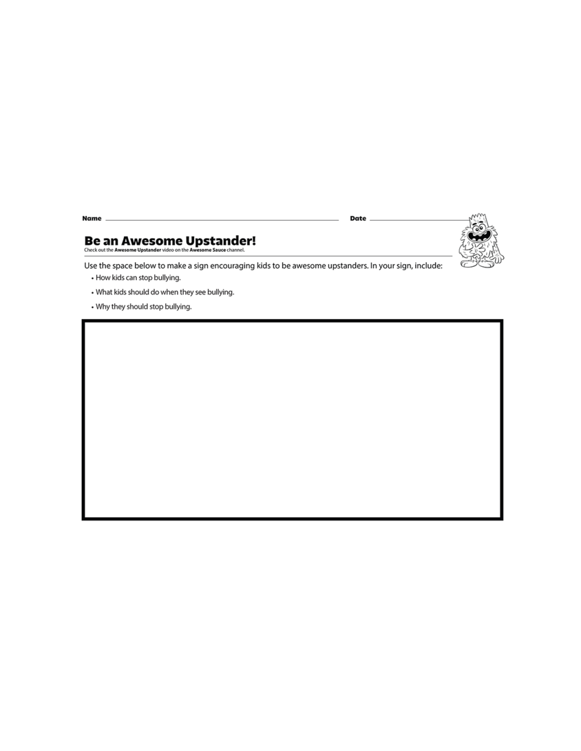 GoNoodle Awesome Upstander Sign