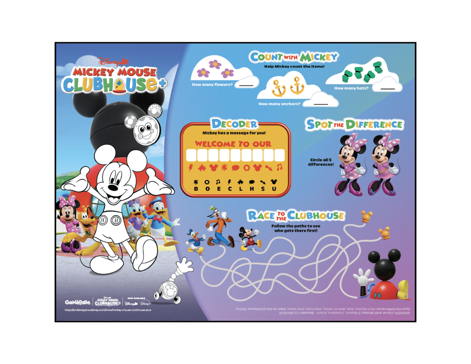 GoNoodle Mickey’s Activity Placemat