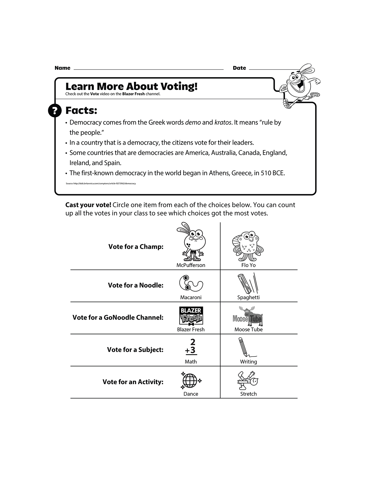 GoNoodle Learn More About Voting