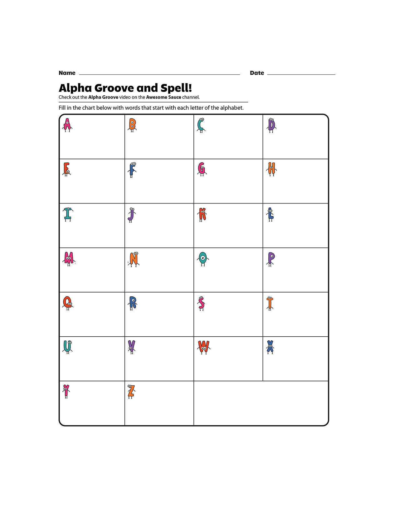 GoNoodle Alpha Groove and Spell