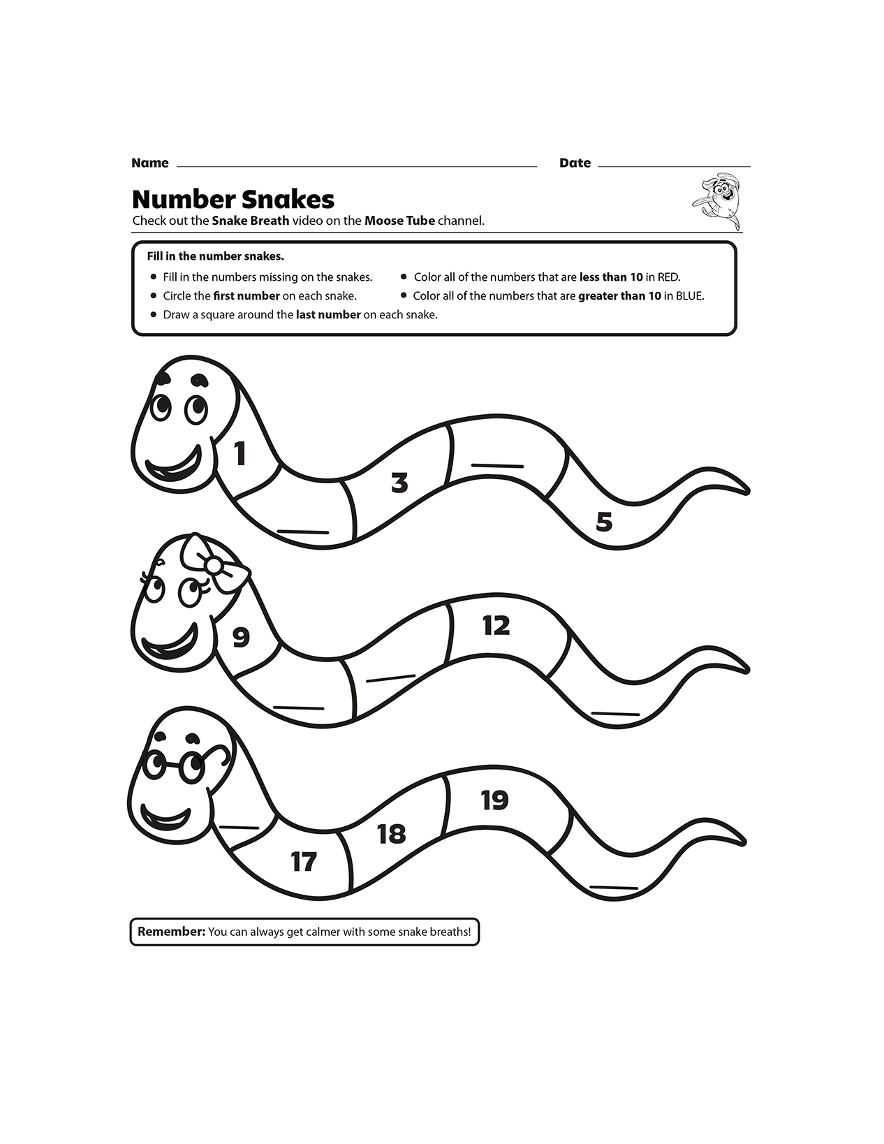 GoNoodle Number Snakes