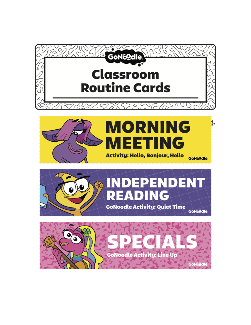 GoNoodle Classroom Routine Cards