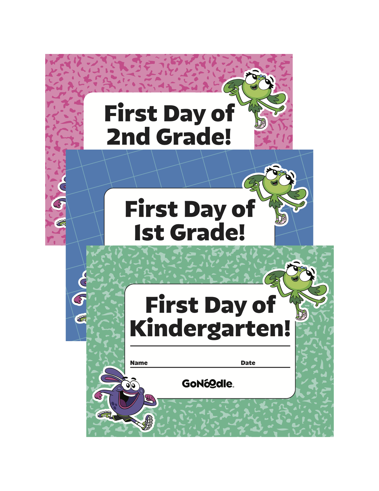 GoNoodle Back To School Grade Level Signs