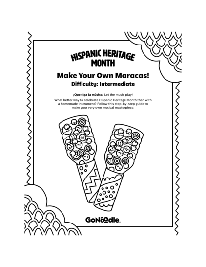GoNoodle Make Your Own Maracas for Hispanic Heritage Month! Difficulty ...