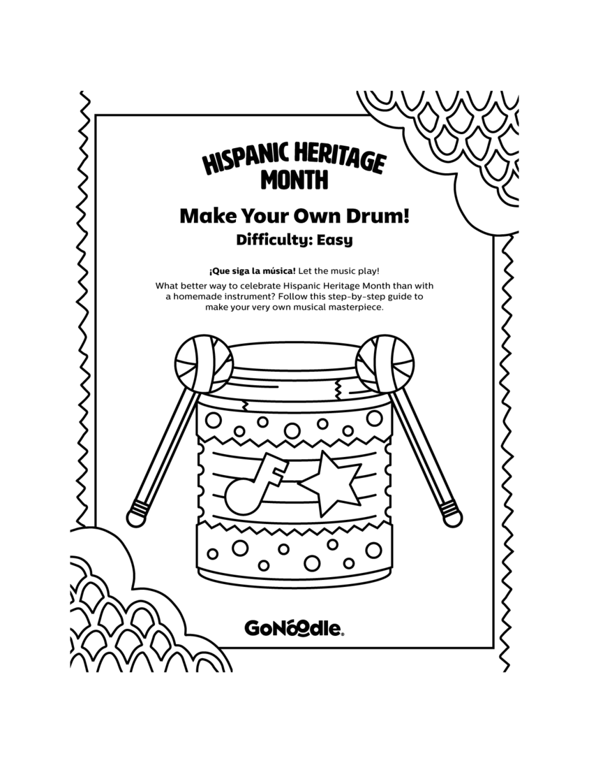 GoNoodle Make Your Own Drum for Hispanic Heritage Month! Difficulty: Easy