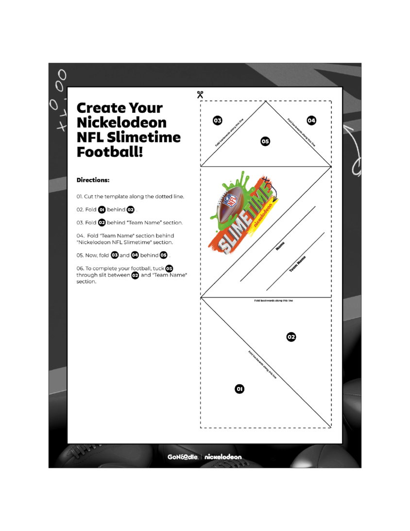 GoNoodle Nickelodeon NFL Slimetime Tabletop Football League Measurement ...