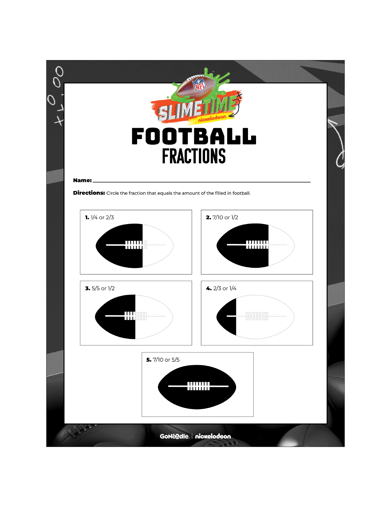 GoNoodle Football Fractions