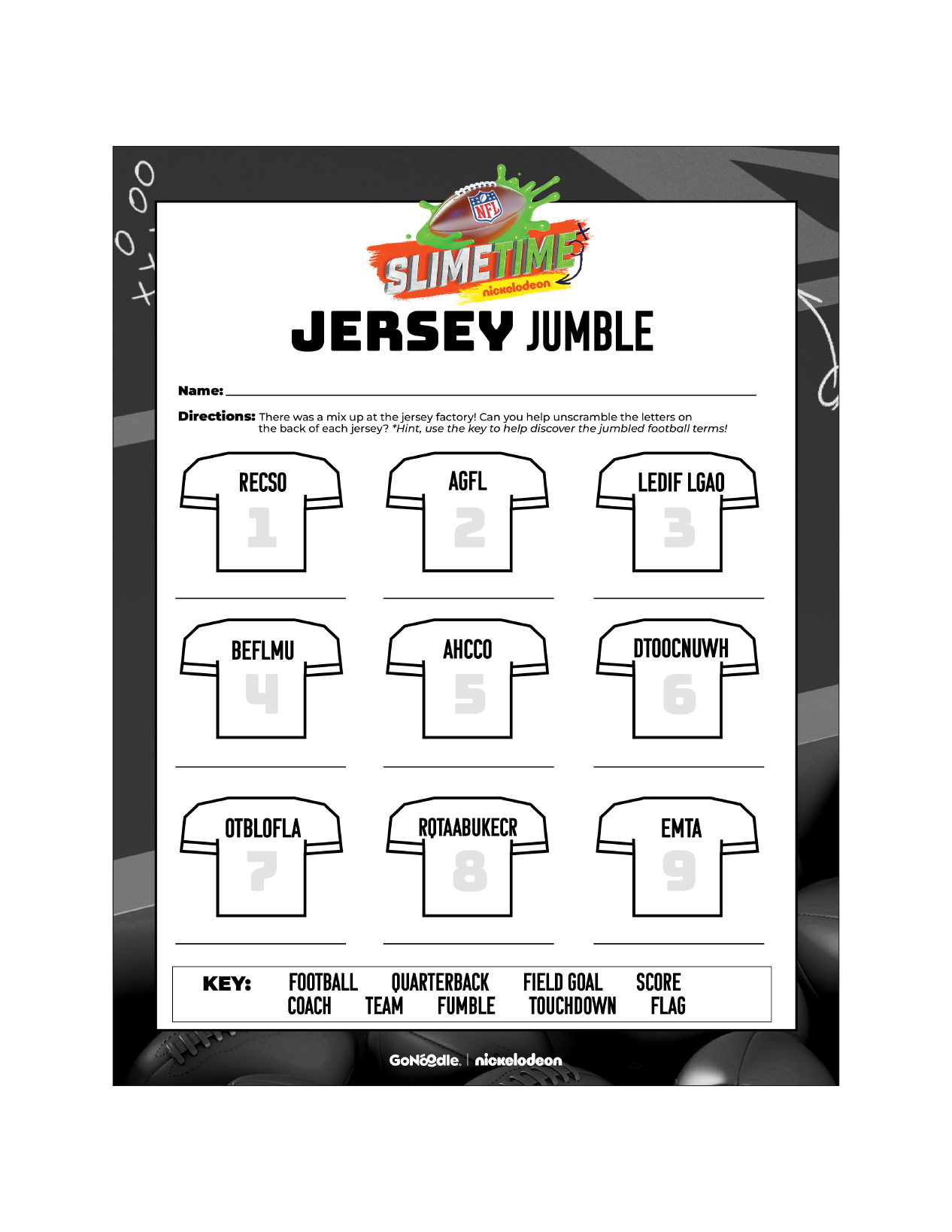 GoNoodle Jersey Jumble