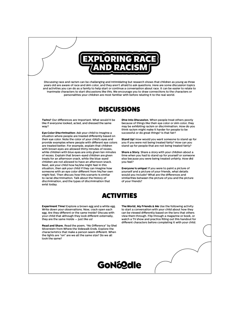 GoNoodle Exploring Race and Racism
