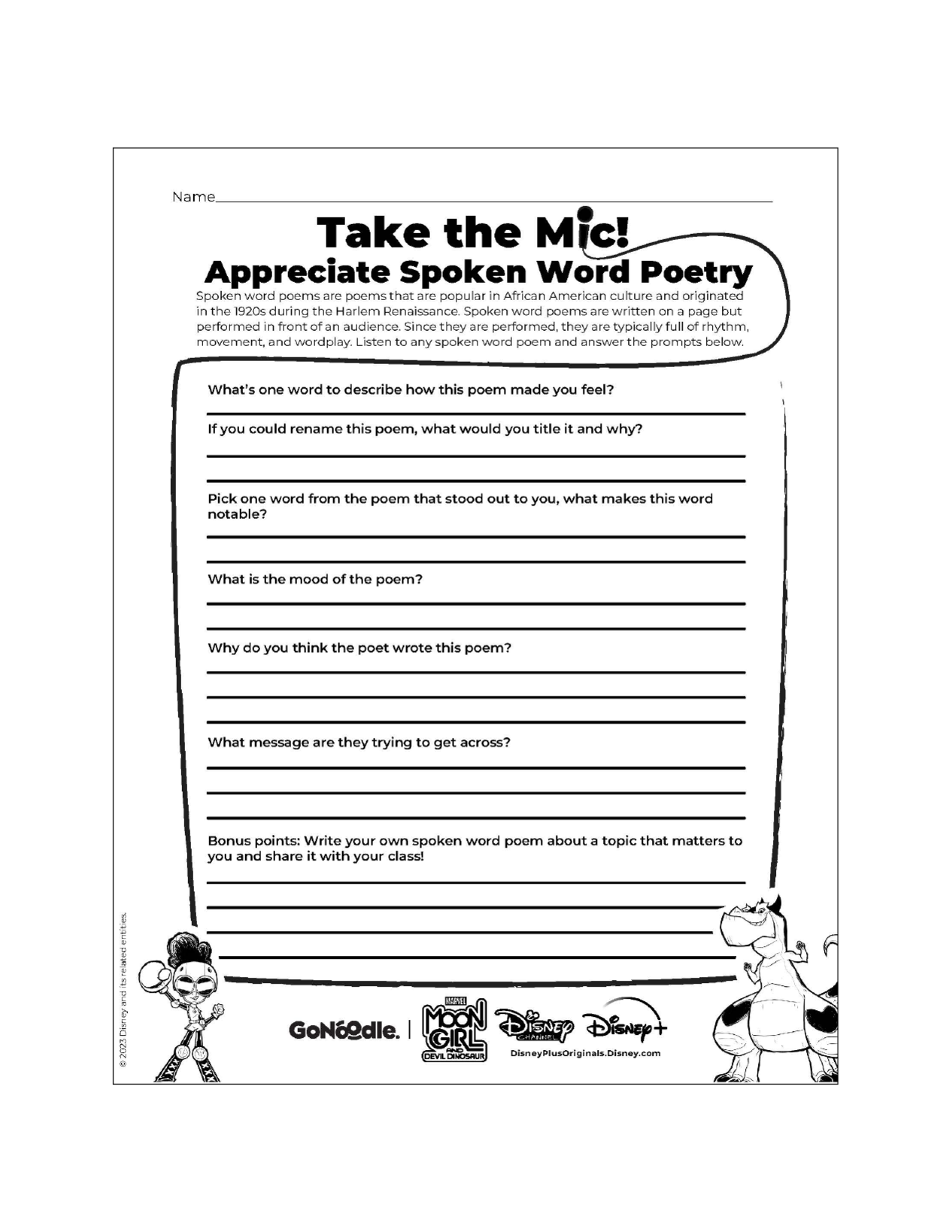 GoNoodle Take the Mic! Appreciate Spoken Word Poetry