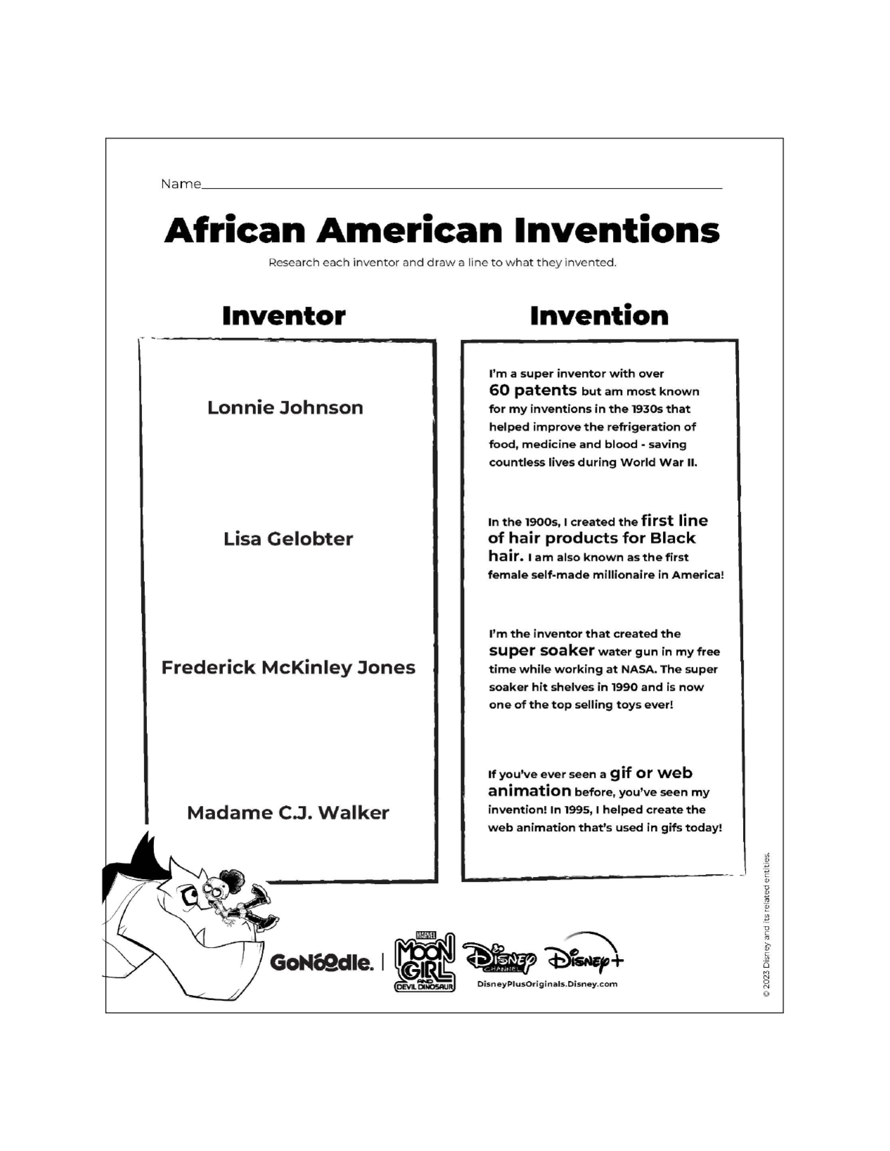 GoNoodle African American Inventions