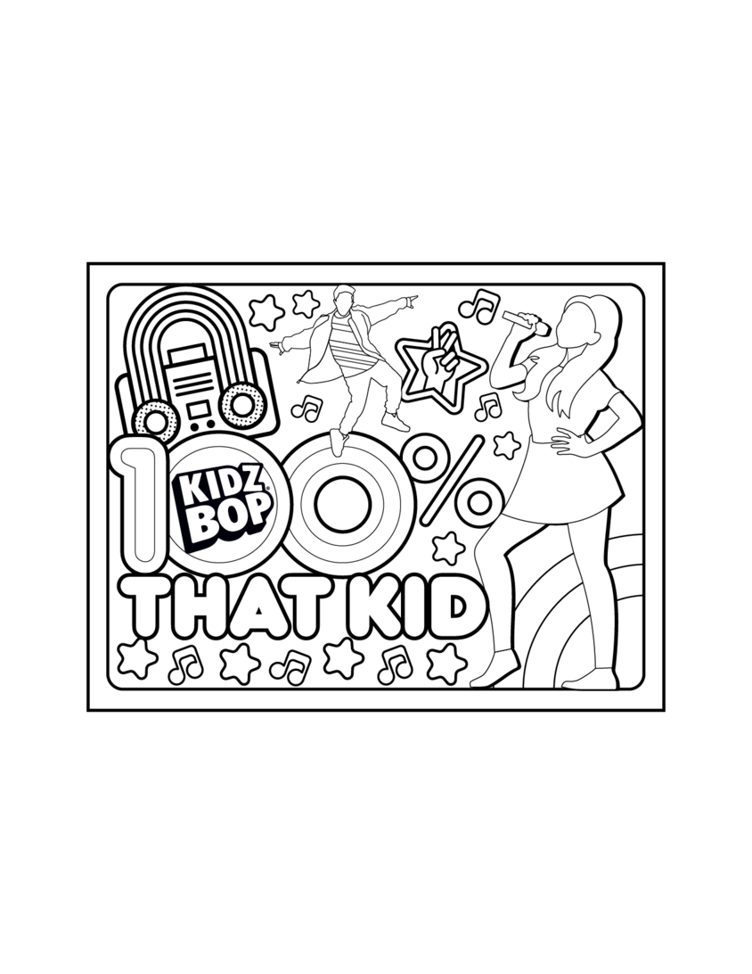 GoNoodle KIDZ BOP Coloring Sheet: 100% That Kid