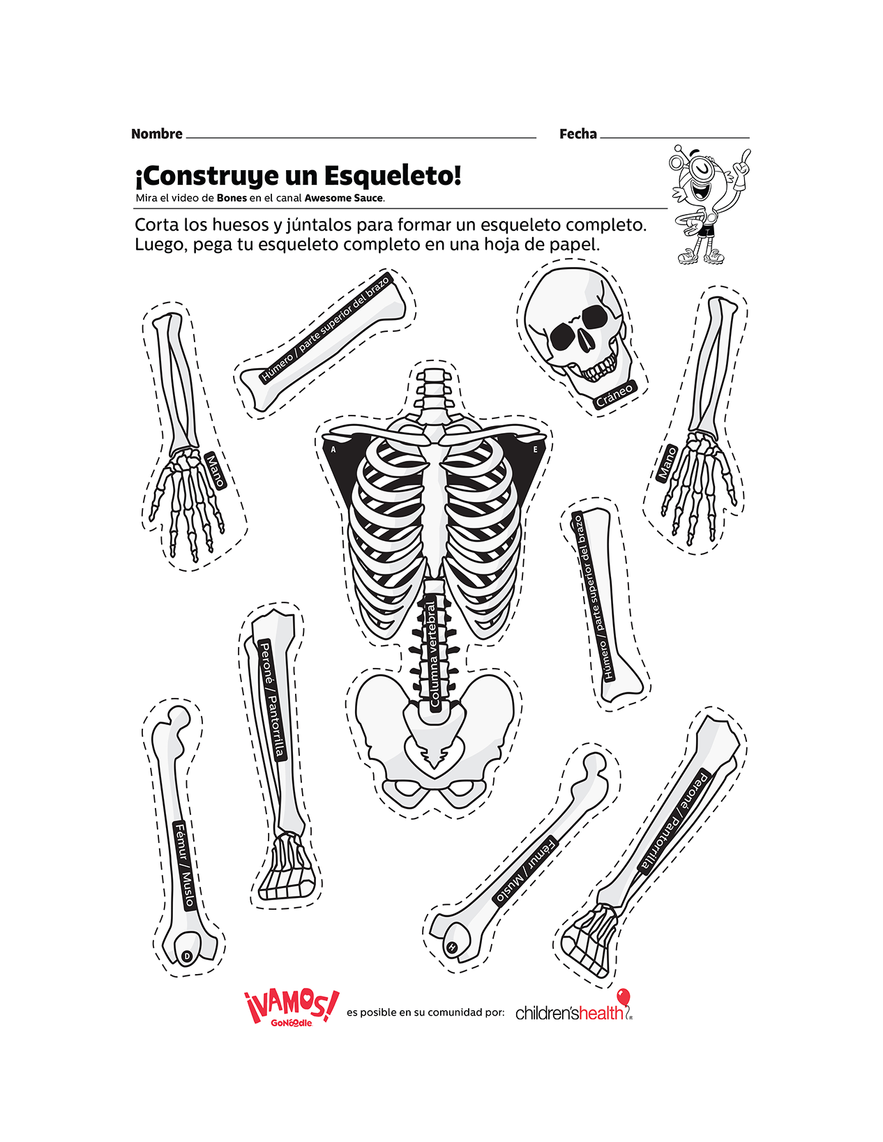 GoNoodle Huesos Huesos Huesos (Bones Bones Bones en español)
