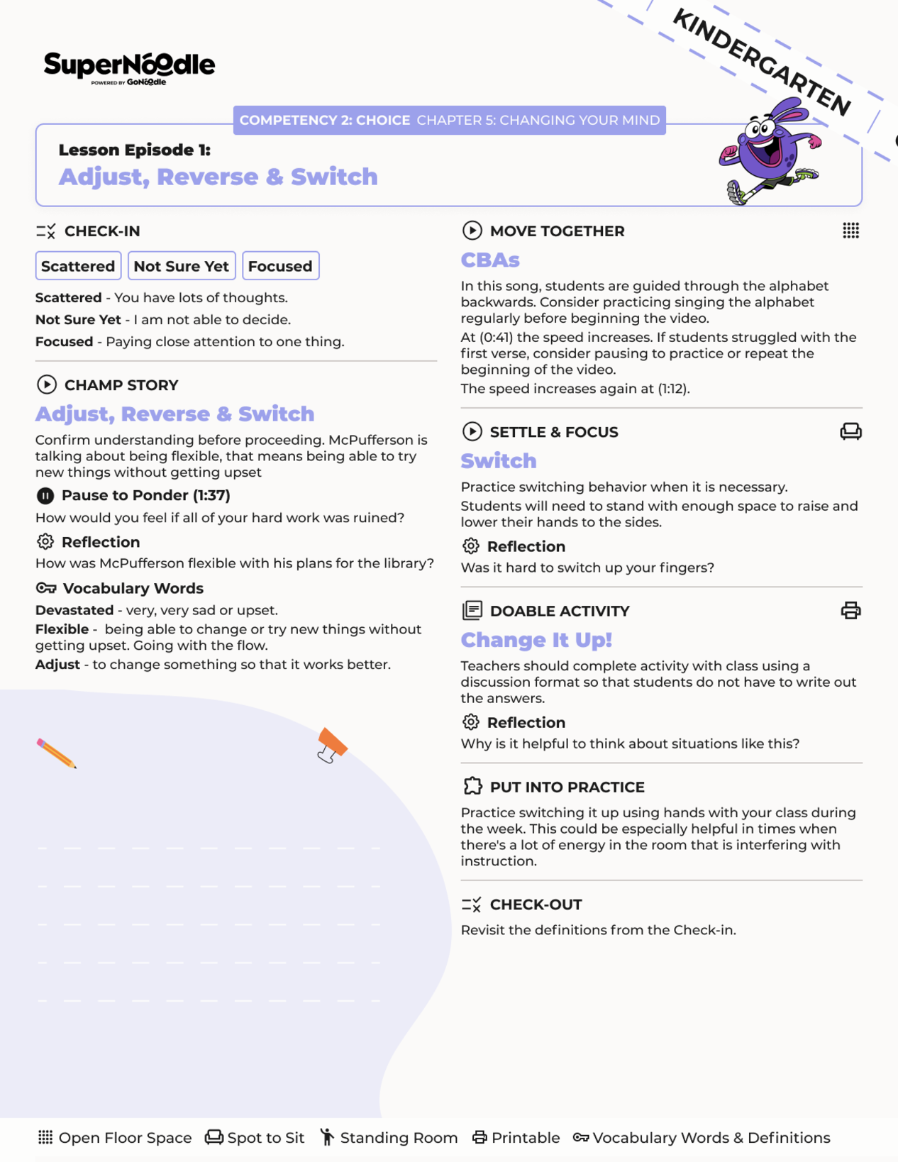 GoNoodle 2.5.1 Lesson Guide (Kindergarten)