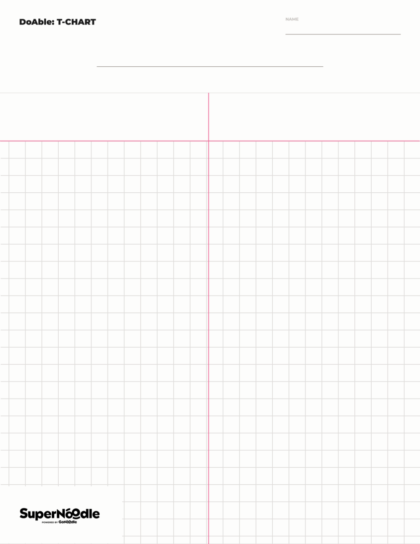GoNoodle SuperNoodle Doable: T-Chart (5th Grade)