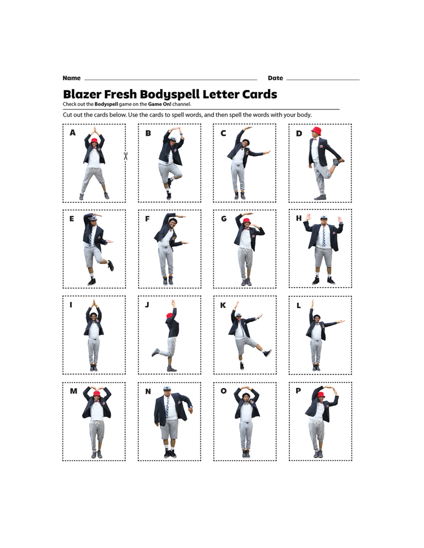 GoNoodle Bodyspell Letter Cards