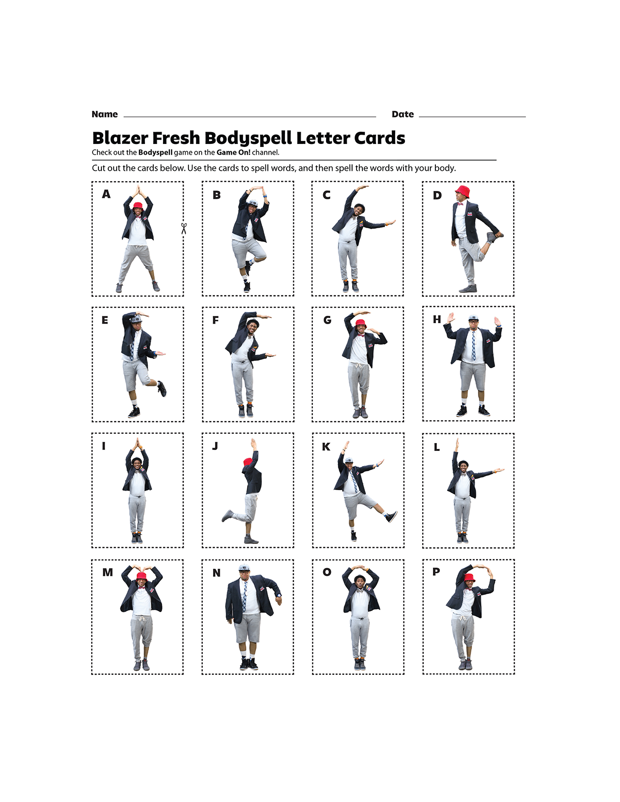GoNoodle Bodyspell Letter Cards