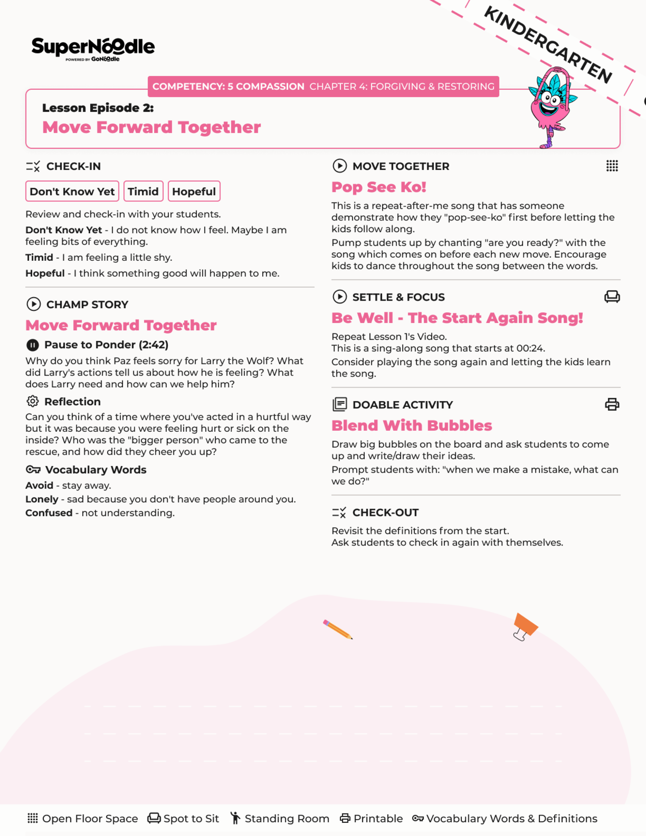 GoNoodle 5.4.2 Lesson Guide (Kindergarten)