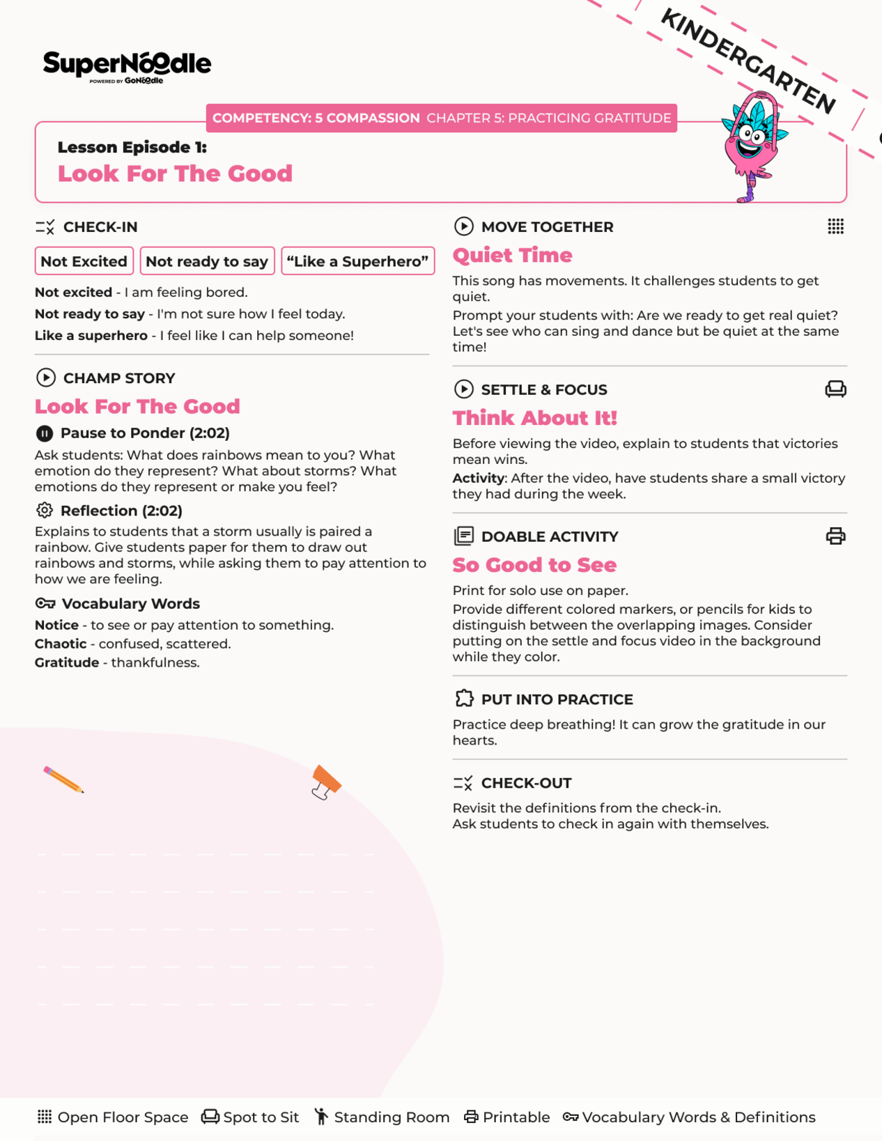 GoNoodle 5.5.1 Lesson Guide (Kindergarten)