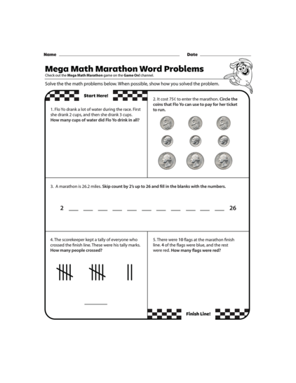 GoNoodle Mega Math Marathon Word Problems (1st-2nd)